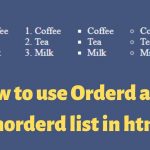 How to use ordered and unordered list in html - The Coding Bus