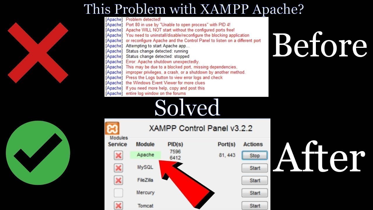 How to solve xampp problems when apache doesn't start - The Coding Bus